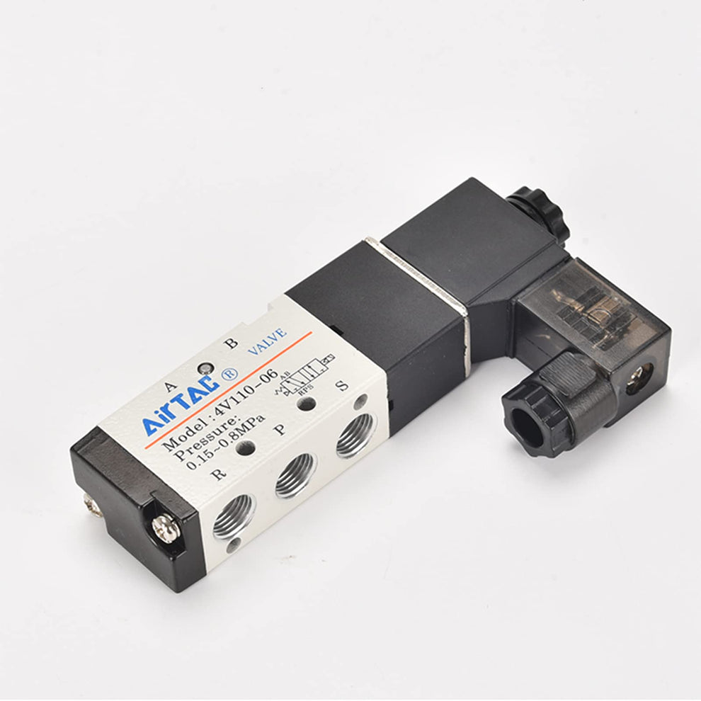 Airtac 4V110-06 DC24V Solenoid Valve | Ultra-Compact 5/2 Way for Seaml ...